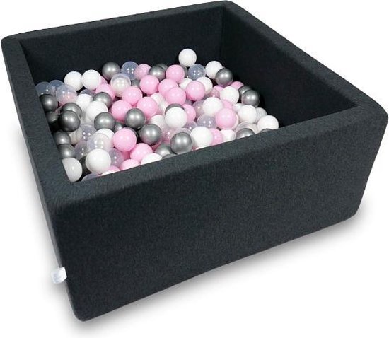 Ballenbak vierkant zwart - 400 ballen - 90 x 40 x 40 cm - ballenbad ...