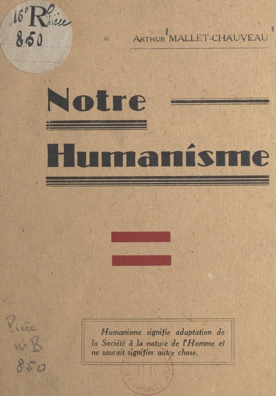 Notre humanisme (ebook), Arthur Mallet-Chauveau | 9782402329194 ...