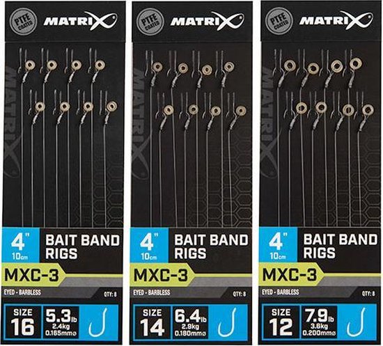 Matrix Onderlijn MXC-4 X-Strong Bait Band Rigs 4” (10cm) Eyed - Barbless | bol.com