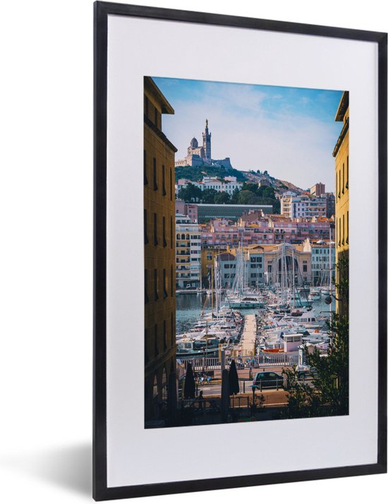 Fotolijst incl. Poster - Haven - Marseille - Boten - 40x60 cm ...