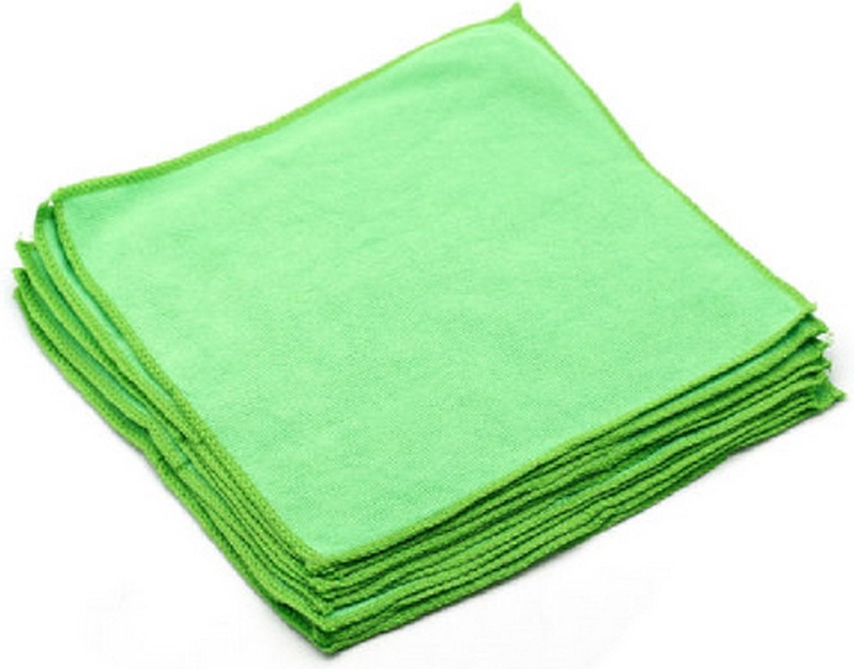 10-pack Microfiber auto poetsdoek droogdoek 22x22cm Groen / HaverCo ...