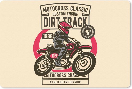 Bureau mat - Motor - Vintage - Tekening - 60x40 | bol.com