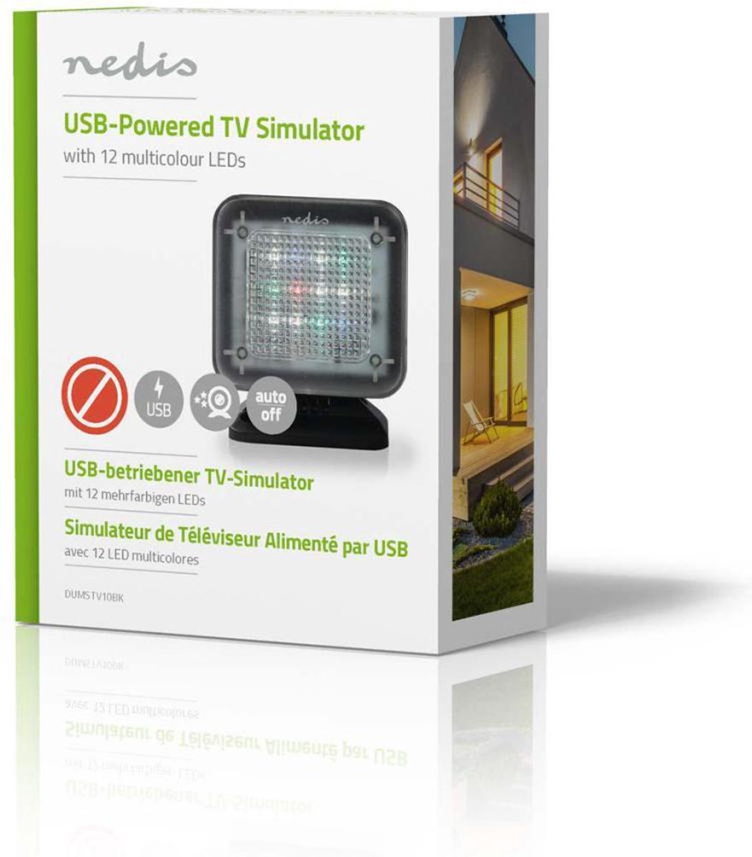 Nedis TV-Simulator - USB Gevoed - Binnen - Zwart | bol.com