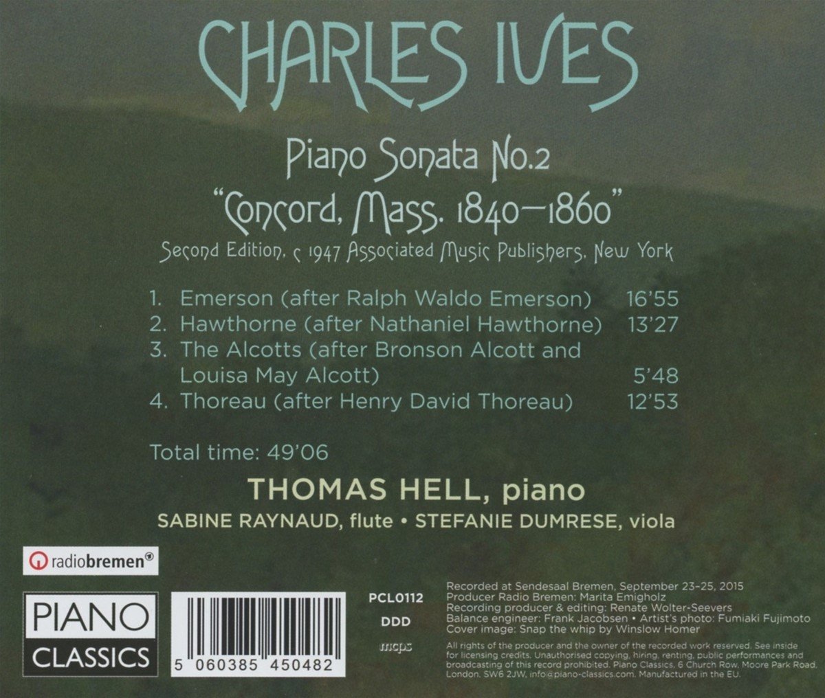 Thomas Hell - Ives: Concord Sonata (CD), Thomas Hell | CD (album ...