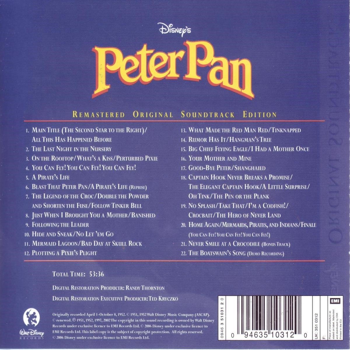 Various Artists - Peter Pan (CD) (Original Soundtrack), various artists ...
