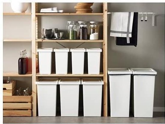 PRULLENMAND -IKEA FILUR - BIN met deksel, wit - L - (WK 02122) | bol
