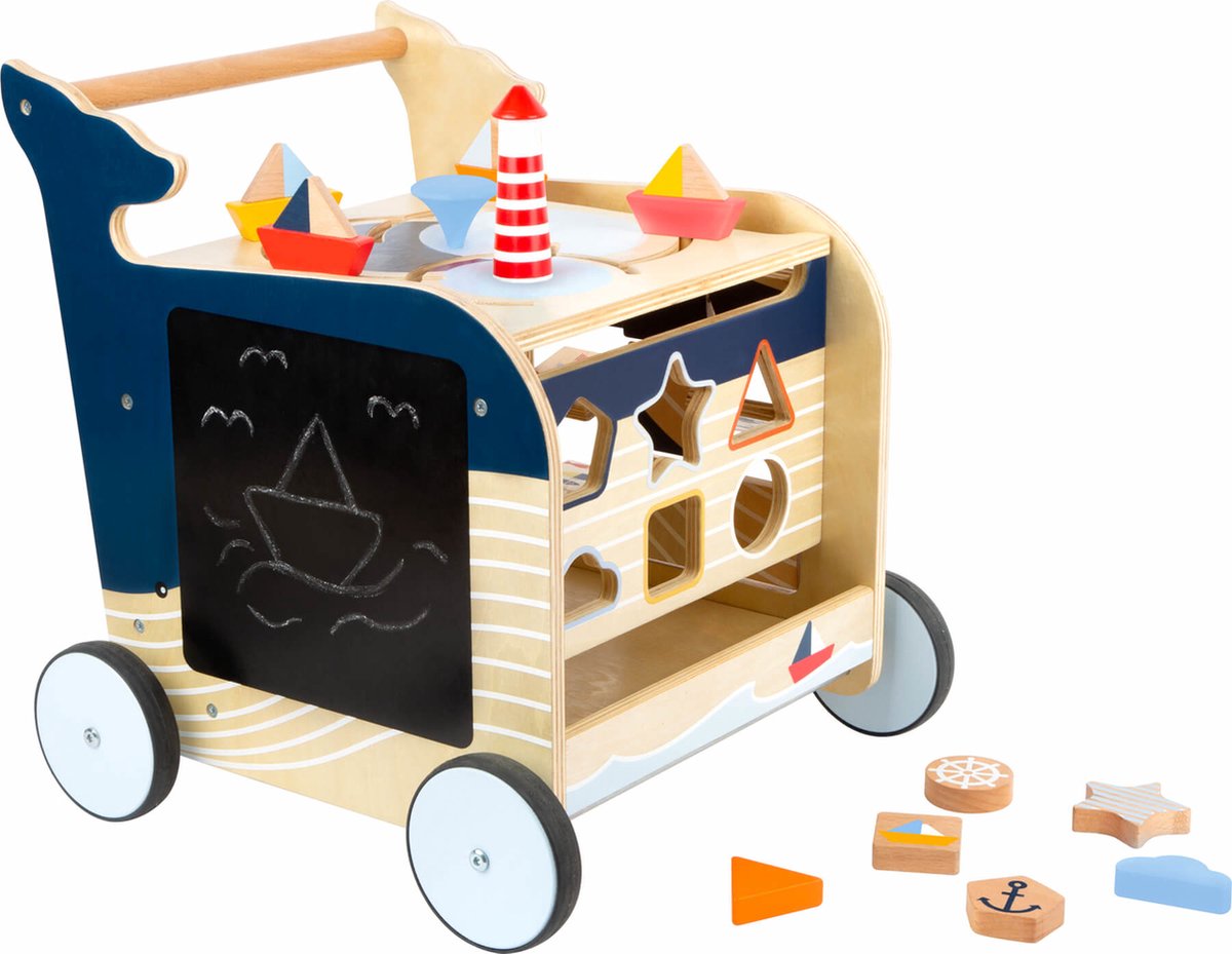 Baby Walvis Loopwagen - Houten speelgoed vanaf 1 jaar | bol.com