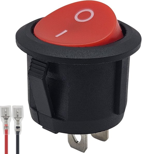 ProRide Wipschakelaar ON/OFF KCD2-202 - met Aansluitkabel - 2-pins - Rond ⌀20mm -... | bol