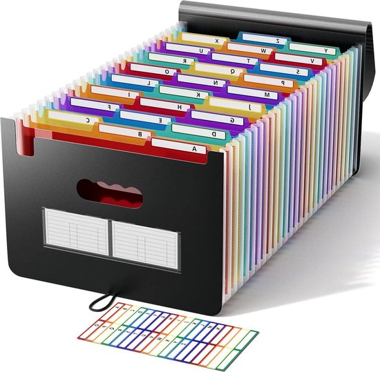 Documentenopslag A4-map met 26 hoesjes - Organizer voor documenten met ...