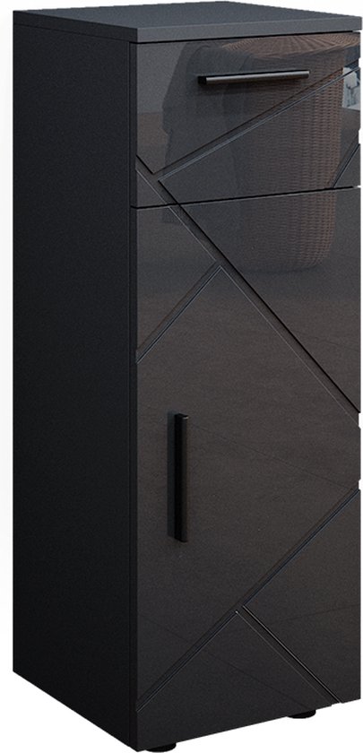 Vicco Irma Halfhoge kast – 30 x 81 cm Antraciet Hoogglans | bol