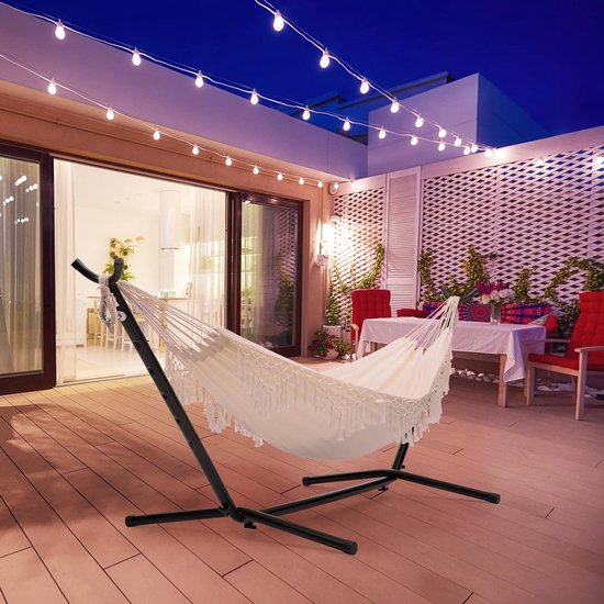 Hangmat met frame, extra grote katoenen doek en verstelbaar robuust ...