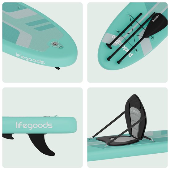 LifeGoods PaddlePro SUP Board - Luxe Set - met Zitje - Opblaasbaar ...