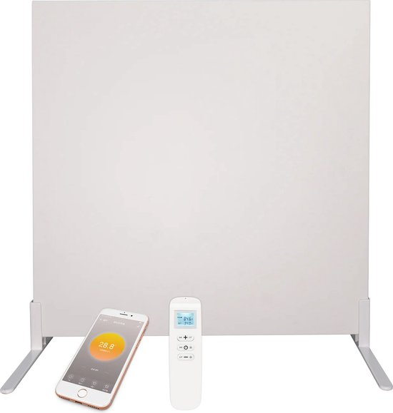 Slimmeheater - Luxe verplaatsbaar infrarood paneel WiFi - Wit - 59 x ...