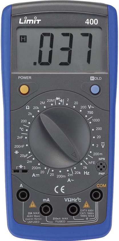 Digitale multimeter CAT II 600V / CAT I 1000V, 20A LIMIT400 | bol