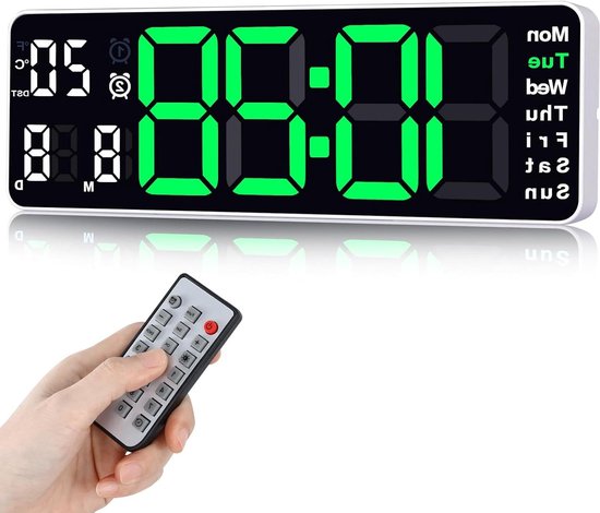 Large 33 cm LED Wall Clock - Remote Control Countdown Digital Clock ...