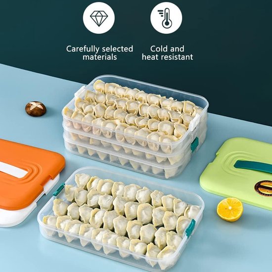 Storage Box with Lid - Food Storage Boxes - Dumpling Storage Box - 3 ...