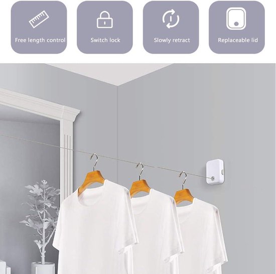 Retractable Indoor Clothes Line - Heavy Duty Telescopic Invisible ...