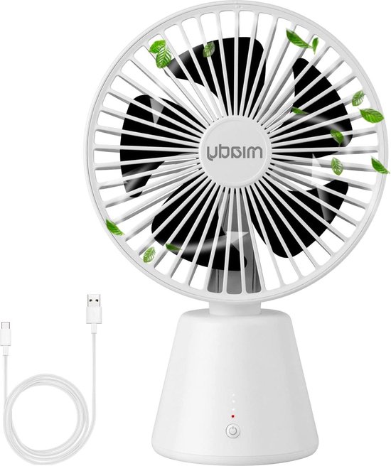 Low Noise USB Fan 5000 mAh Table Fan (Hours Runtime) 135 Degree ...