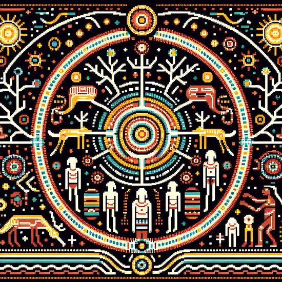 Pixel art aboriginal schilderij | The intricate fusion of pixels and ...