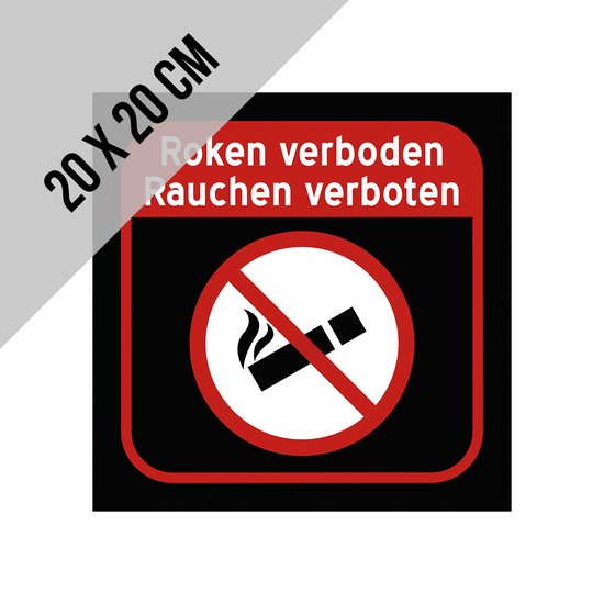 Pictogram/ bord | "Roken verboden/ Rauchen verboten" | 20 x 20 cm ...