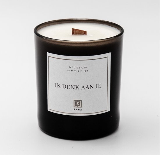 SANA Herdenkingskaars - Geurkaars - Zwart - IK DENK AAN JE - 45 ...