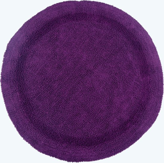 Homescapes ronde badmat paars 80 cm gemaakt van 100% katoen | bol