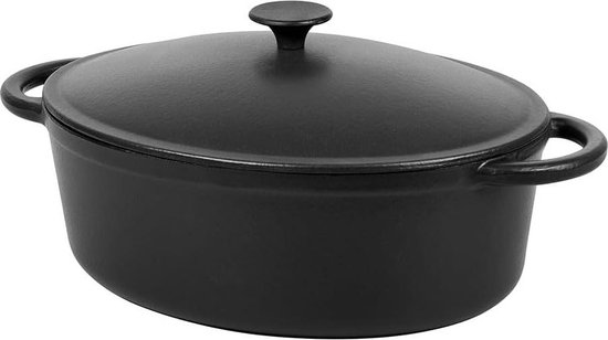 Ovale braadpan - 65 liter - L 32 cm - voor binnen en buiten - zwart ...