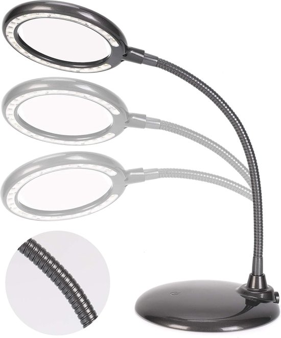 Vergrootglas met verlichting en standaard - Oplaadbaar - Voor senioren ...