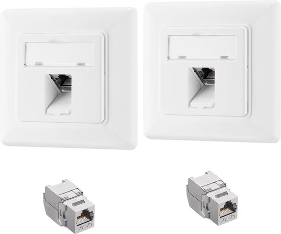 kwmobile 2 keystone adapters voor CAT6A kabels - Inclusief 2 ...