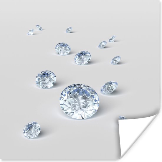 Poster Een illustratie van edelstenen op een witte achtergrond ...