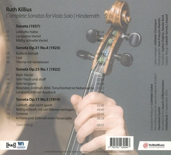Ruth Killius - Complete Sonatas For Viola Solo (CD), Ruth Killius | CD ...