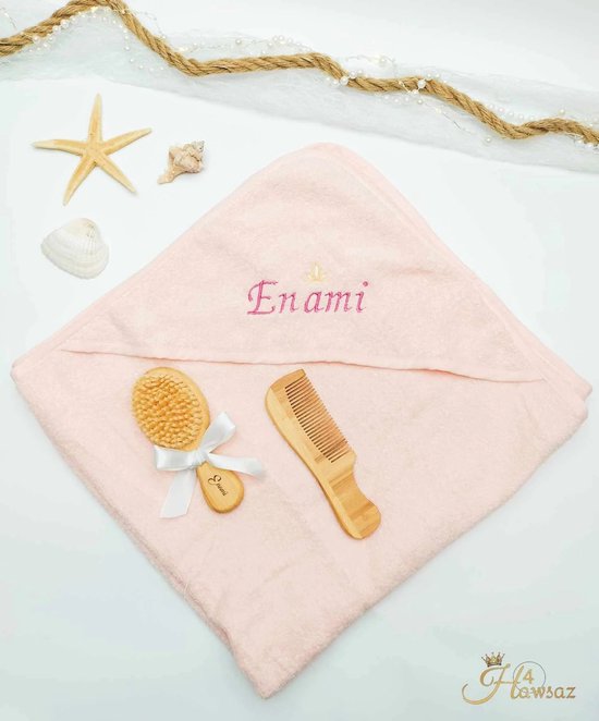 Kraamcadeaus - Badcape oud roze 1 stuk - Baby handoek - Badcape met ...