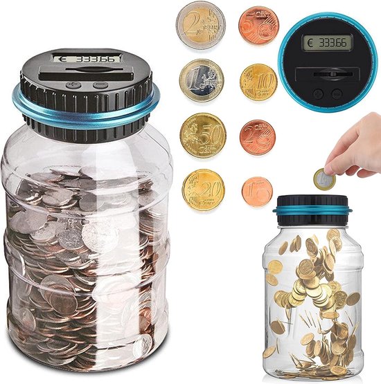 Digitale Spaarpot - Met muntenteller - Elektrische spaarpot - Transparant - Spaarpot... | bol