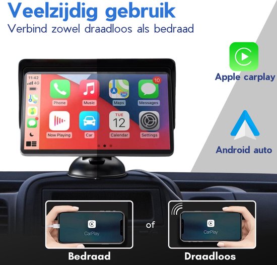 Navigatiesysteem 7 inch - Apple Carplay (draadloos) - Android Auto - 2023 Model -... | bol