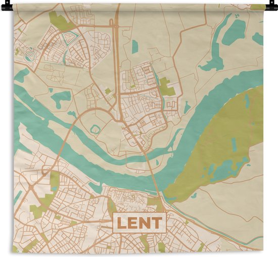 Wandkleed - Wanddoek - Lent - Kaart - Stadskaart - Plattegrond ...