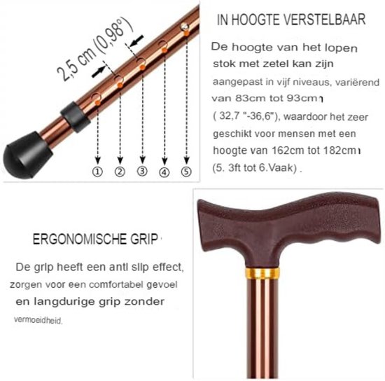 Wandelstok Met Zitje Opvouwbaar - Wandelstok Opvouwbaar - Opvouwbaar ...