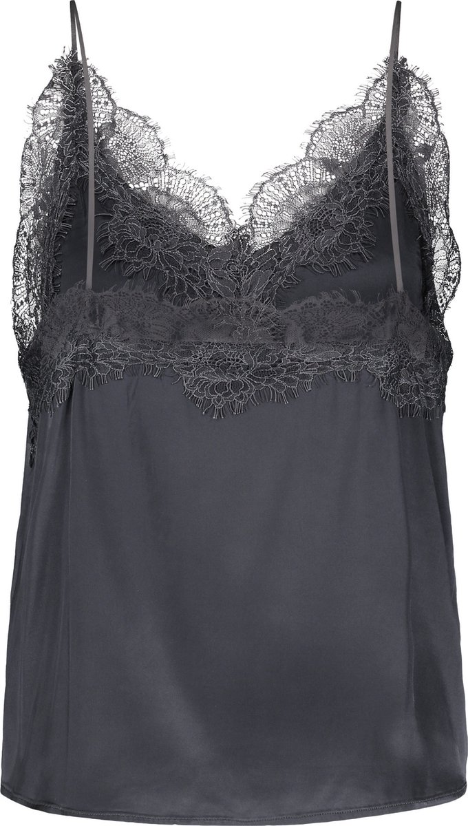 TAIFUN Dames Satijnen top met kant Shadow-44 | bol