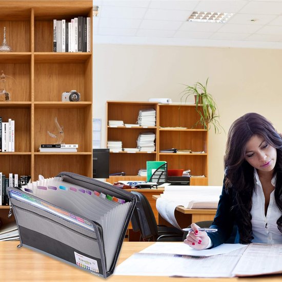 Documentenmap A4 13 vakken, map voor documenten, archiefmap, sorteermap ...