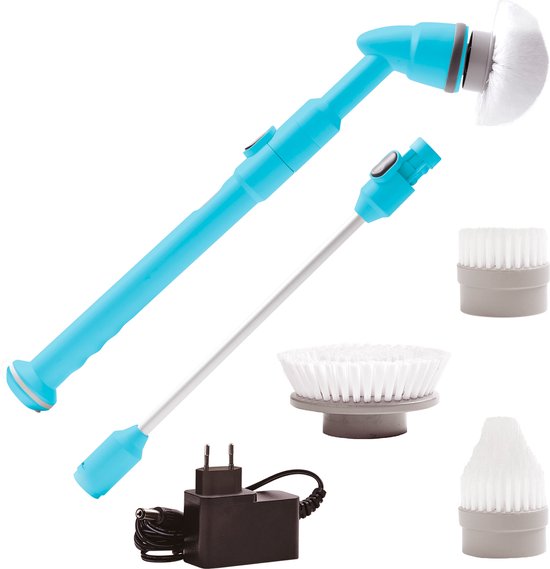 Turbo Scrub Pro, 6-delige elektrische schoonmaakborstel - blauw ...