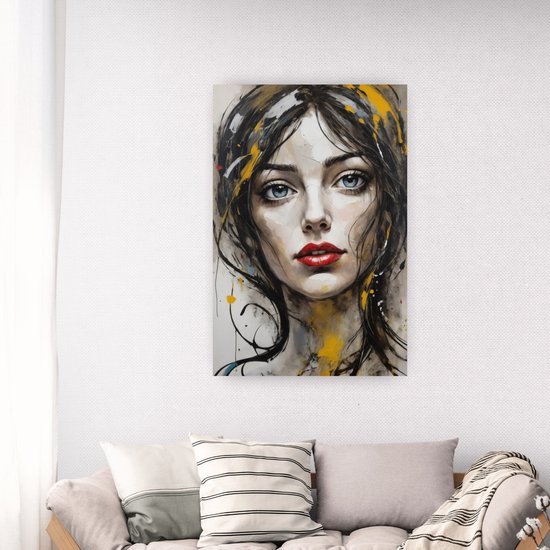 Vrouw Jackson Pollock stijl poster - Vrouw poster - Poster abstract ...