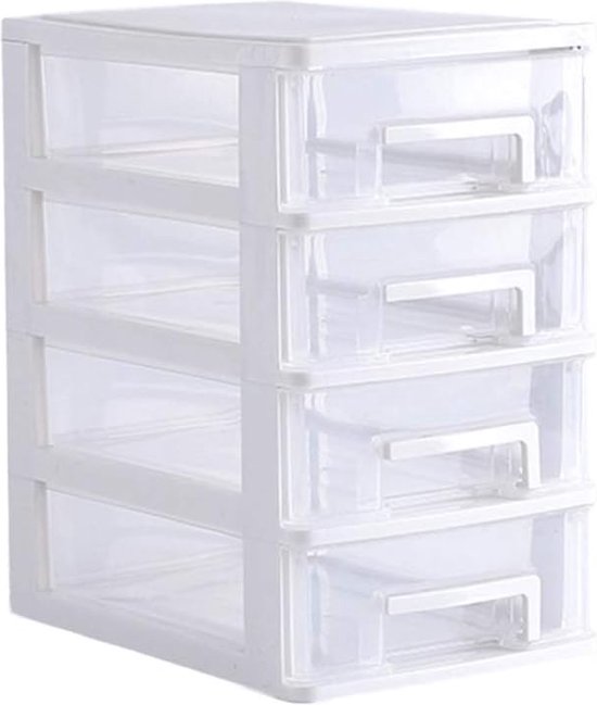 Plastic opbergladen, doorzichtige bureaulade, opbergkast, opbergkoffer ...