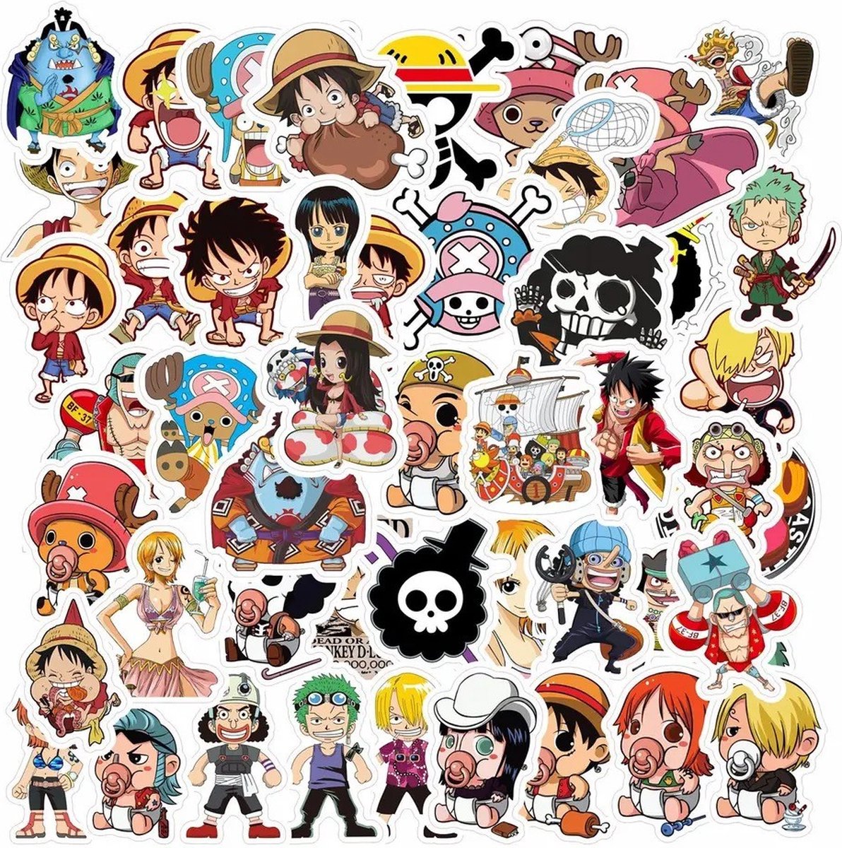 Exclusief One Piece Sticker Pack - 50 Stickers met Onder andere Luffy ...