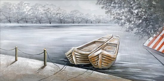 Allernieuwste.nl® Canvas Schilderij Abstract Zee Landschap 3 - Kunst aan je Muur - 50... | bol