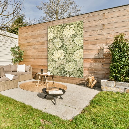 Muurdecoratie buiten Rozen - Bloemen - Groen - William Morris - 120x160 ...