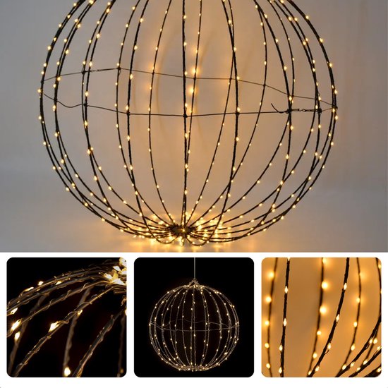 Cheqo® Kerstverlichting Lichtbol - Metaal - 320 LED's - Timer - Extra ...