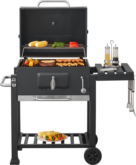 Houtskool BBQ Arnad met deksel 105x114x47,5 cm zwart casa.pro | bol