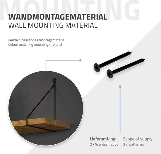 ML-Design 4 stuks plank beugel 200mm zwart, metaal, driehoekige plank ...
