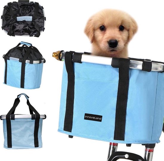 Innovaland - Hondenfietsmand Blauw - Boodschappentas - Hondenmand Fiets - Fietsmand... | bol