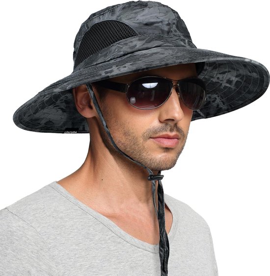 Zonnehoed voor dames en heren, opvouwbaar, safarihoed, tuinhoed, uv ...