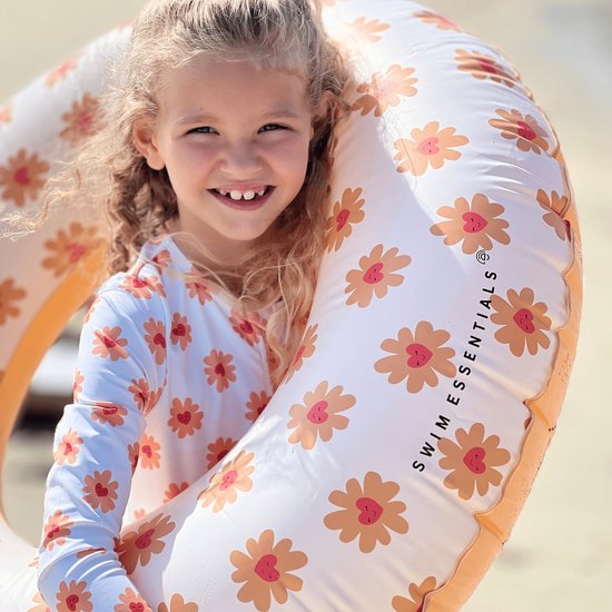Swim Essentials | Meerkleurig Bloemen Meisjes UV Badpak met lange mouwen - Maat 146/152 | bol
